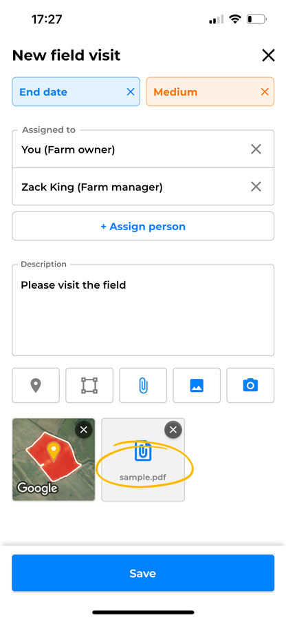 How to create tasks – SKYFLD® Mobile